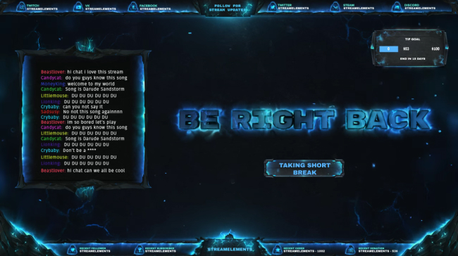 StreamElements | Blue Moonstone - Be Right Back Scene | Twitch ...