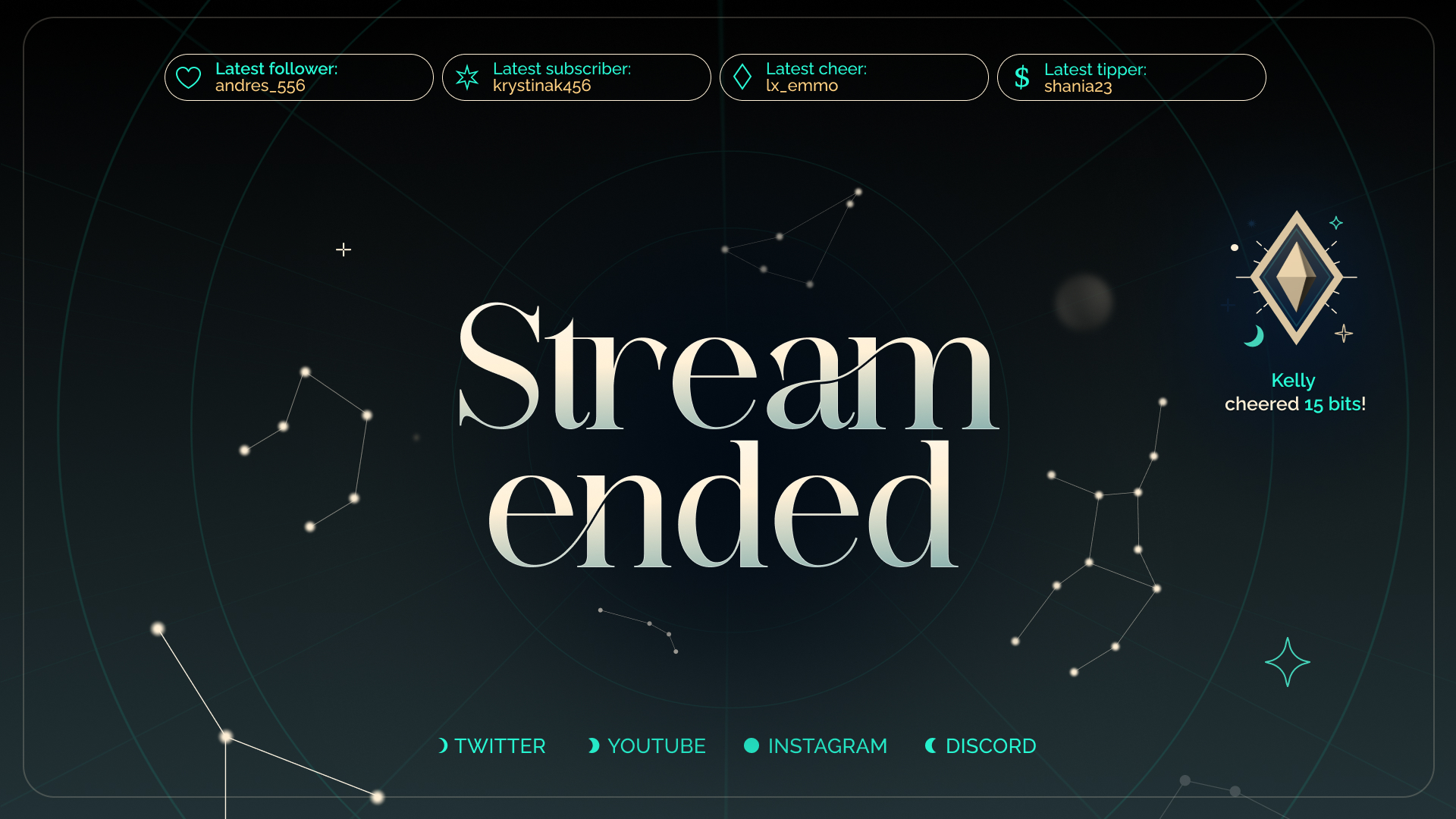 StreamElements | Astrology Theme - Stream Ended Scene Scene | Twitch | Youtube | Overlay ...