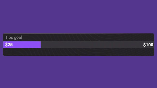 StreamElements | Dark Mode - Tips Goal Widget | Twitch | Youtube ...