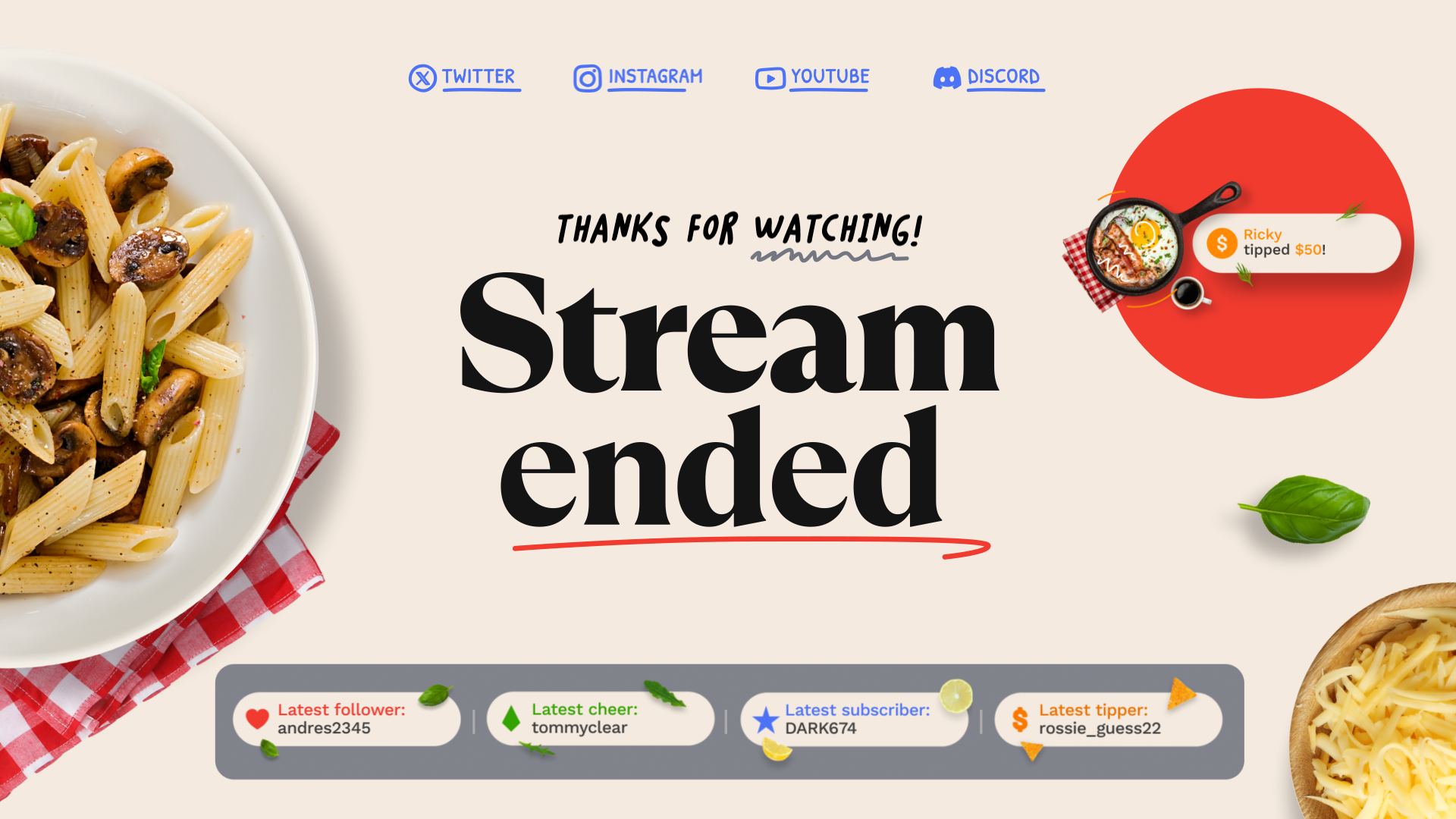 StreamElements | Cooking Theme Package - Stream Ended Scene Scene ...